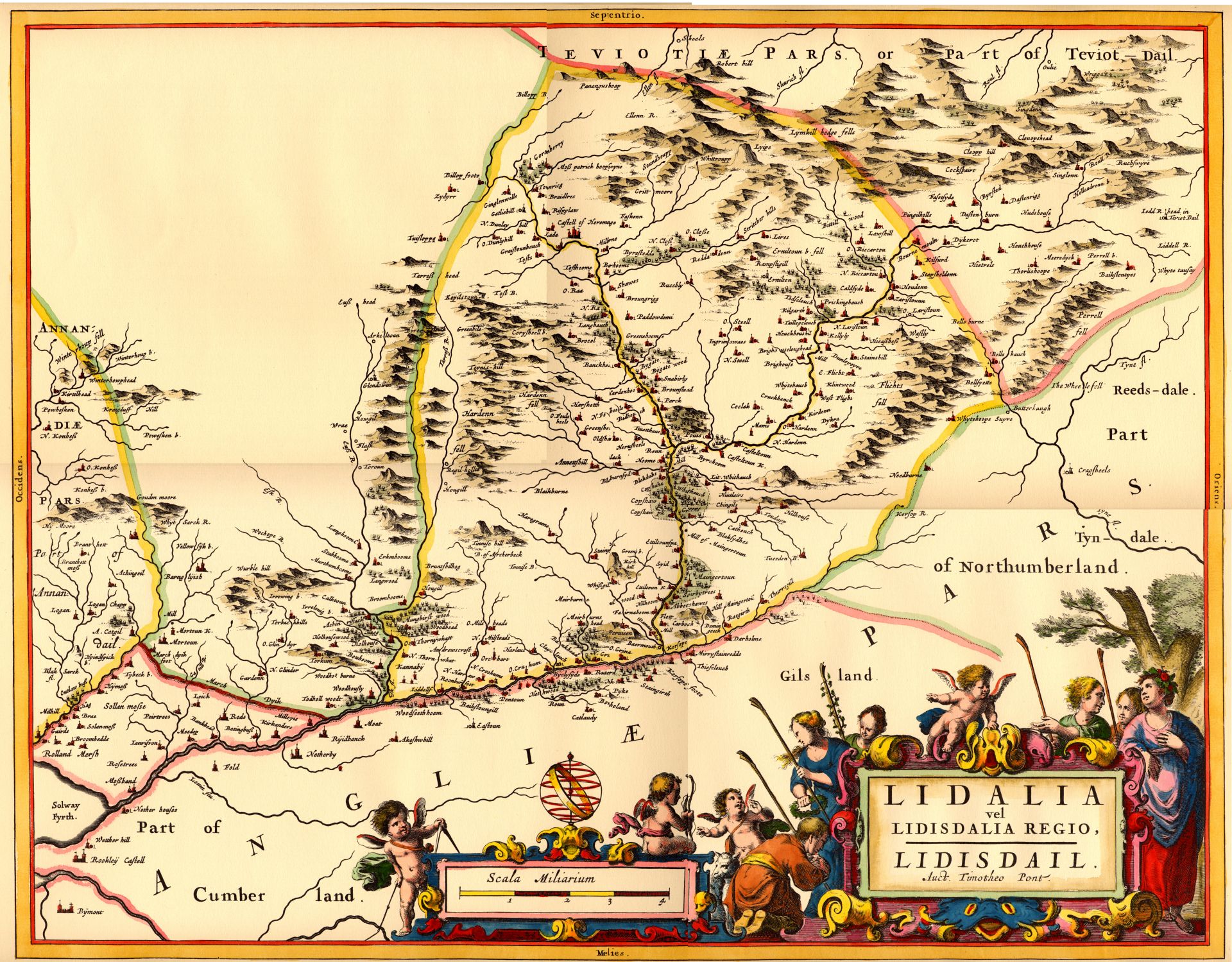 Liddesdale Tweeddale Teviotdale Middle March Scotland Maps 1580 - 1665 ...